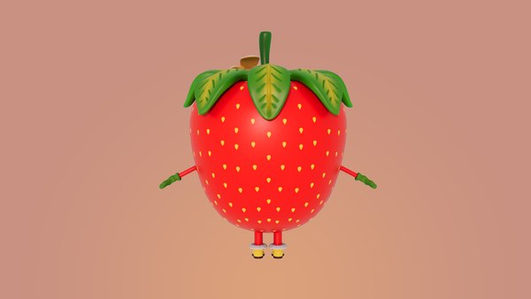 modelo 3d strawberry cartoon - TurboSquid 1957959