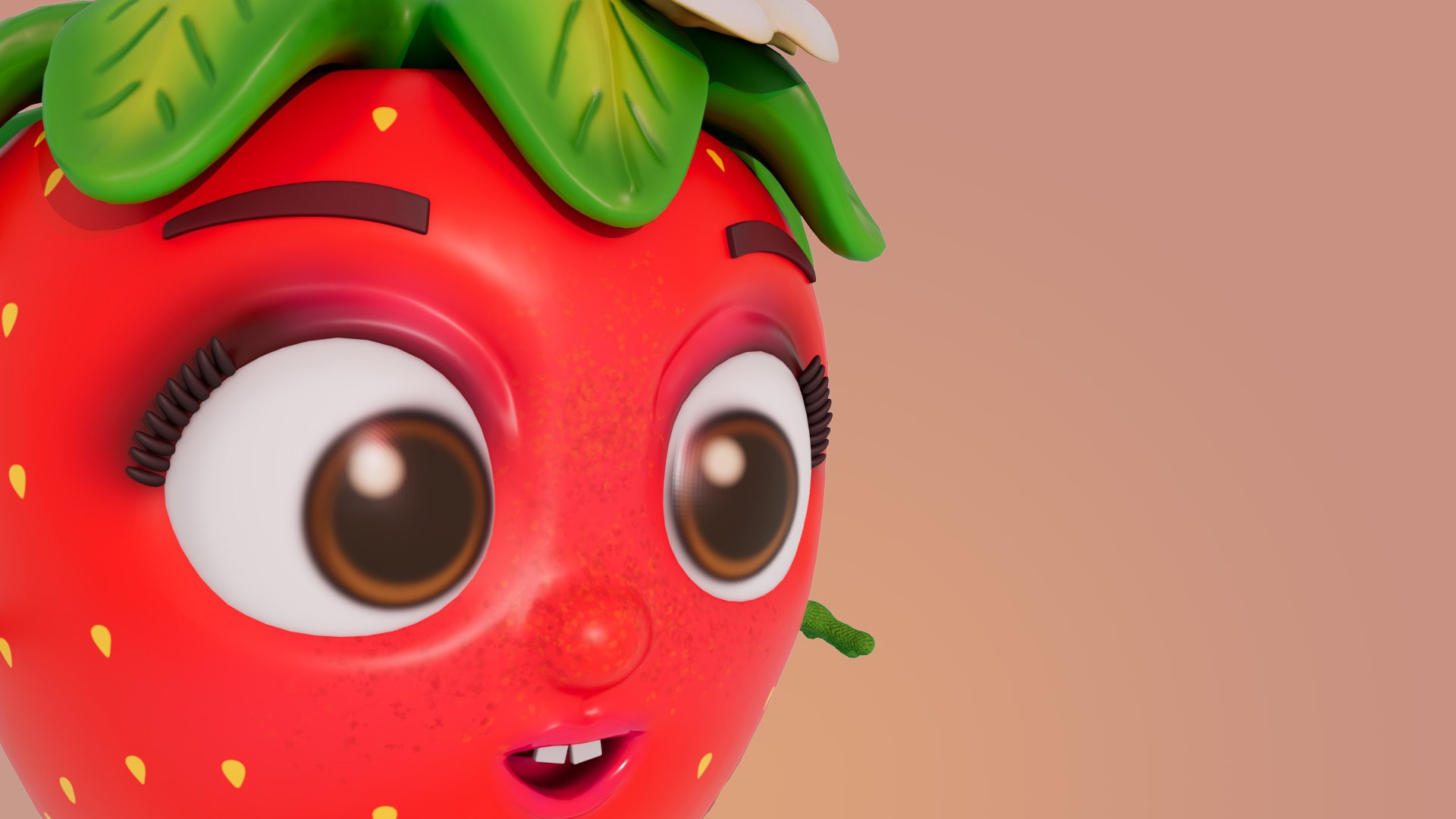 Strawberry Cartoon 3D Model - TurboSquid 1957959