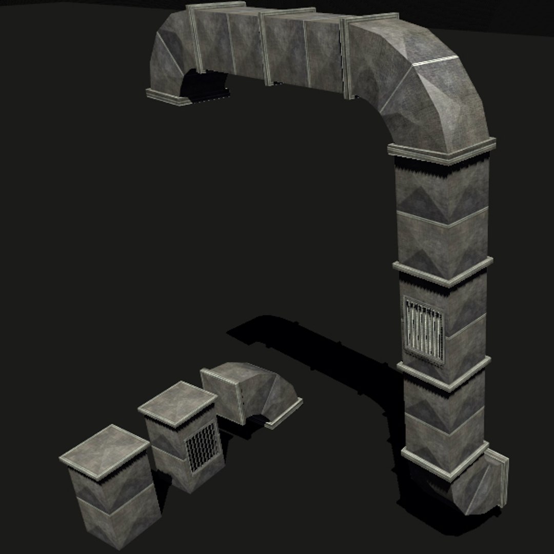 Set Ventilation Duct Ready 3d Model