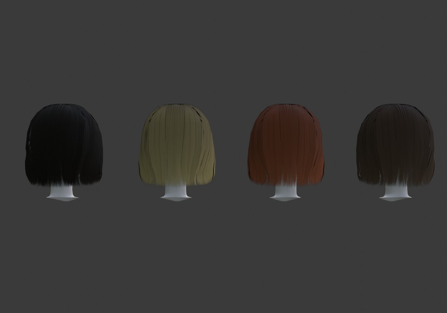 3D Model Low Poly Hairstyle In 4 Colors - TurboSquid 1899386