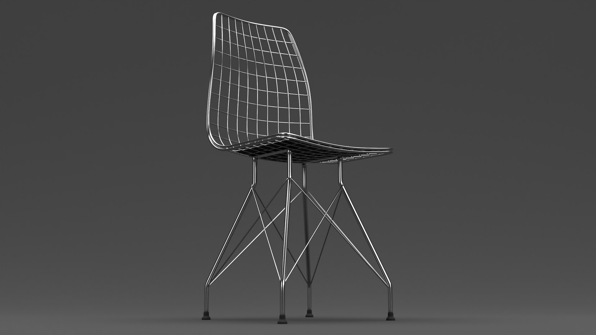 Realistic Metallic Wire Chair 3D Model - TurboSquid 1850592