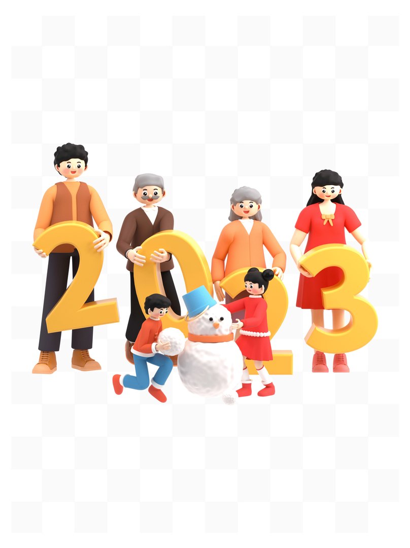 3D Cartoon characters family reunion model - TurboSquid 2044284