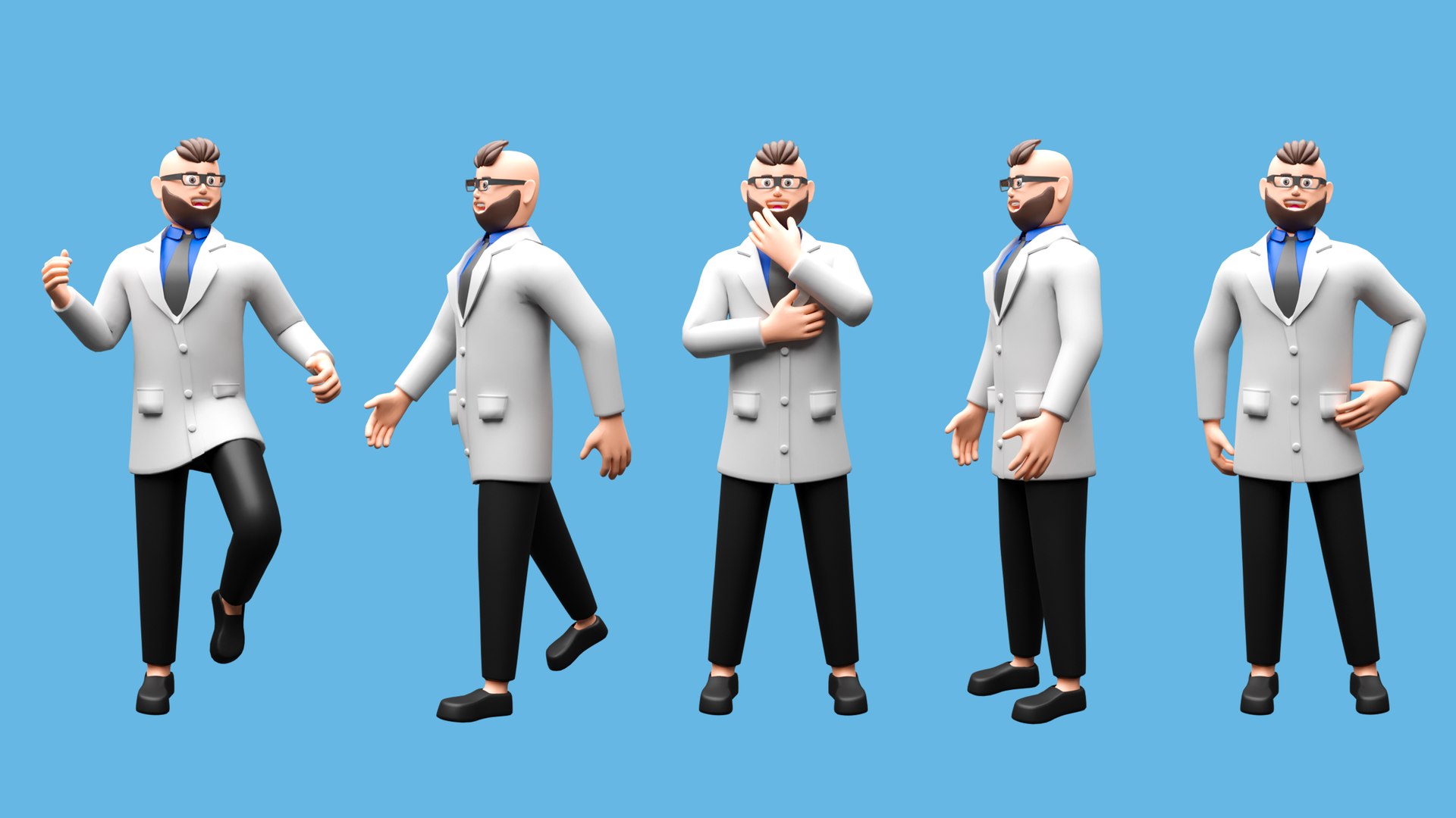 3D Cartoon Characters 3 Professions - TurboSquid 1970964