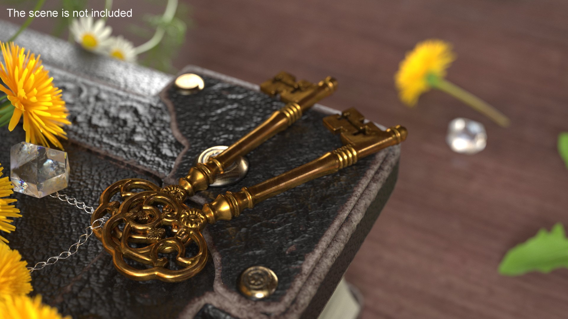 3D Antique Ornate Skeleton Key Gold - TurboSquid 2243587