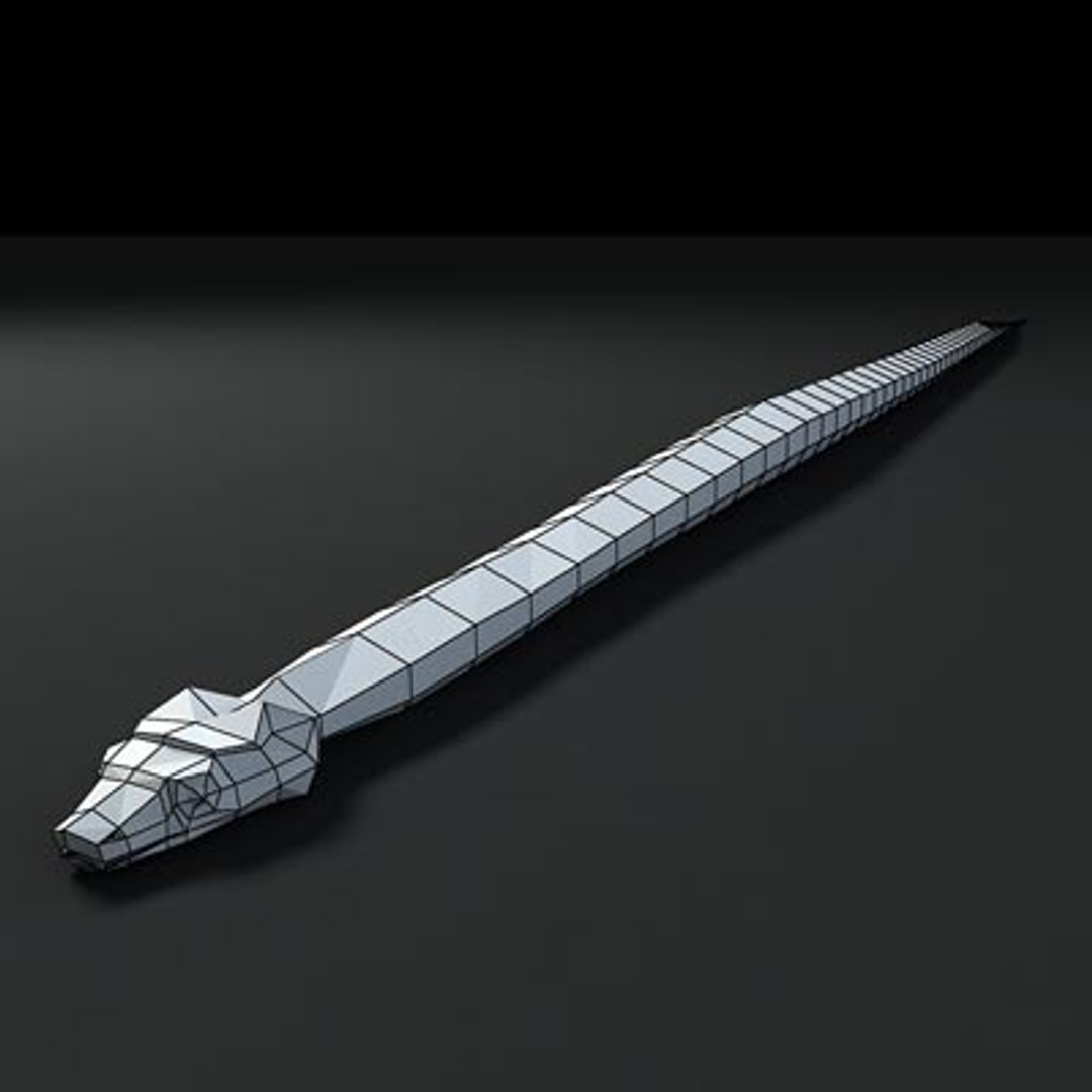 Black Smooth Python Snakes 3d Model