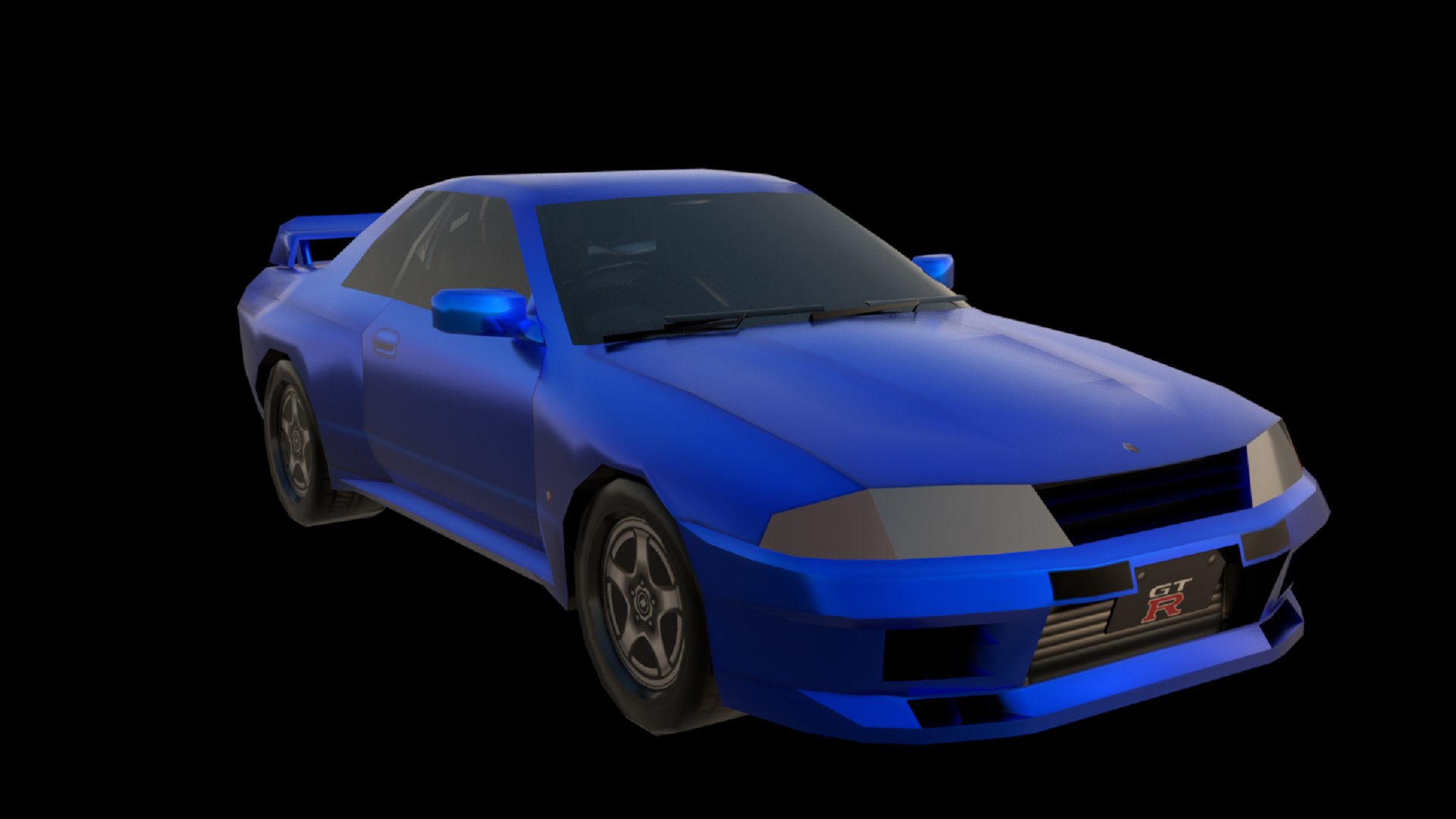 Low Poly Detailed Nissan GT R R32 3D Model Iconic Blue Japanese Sports ...