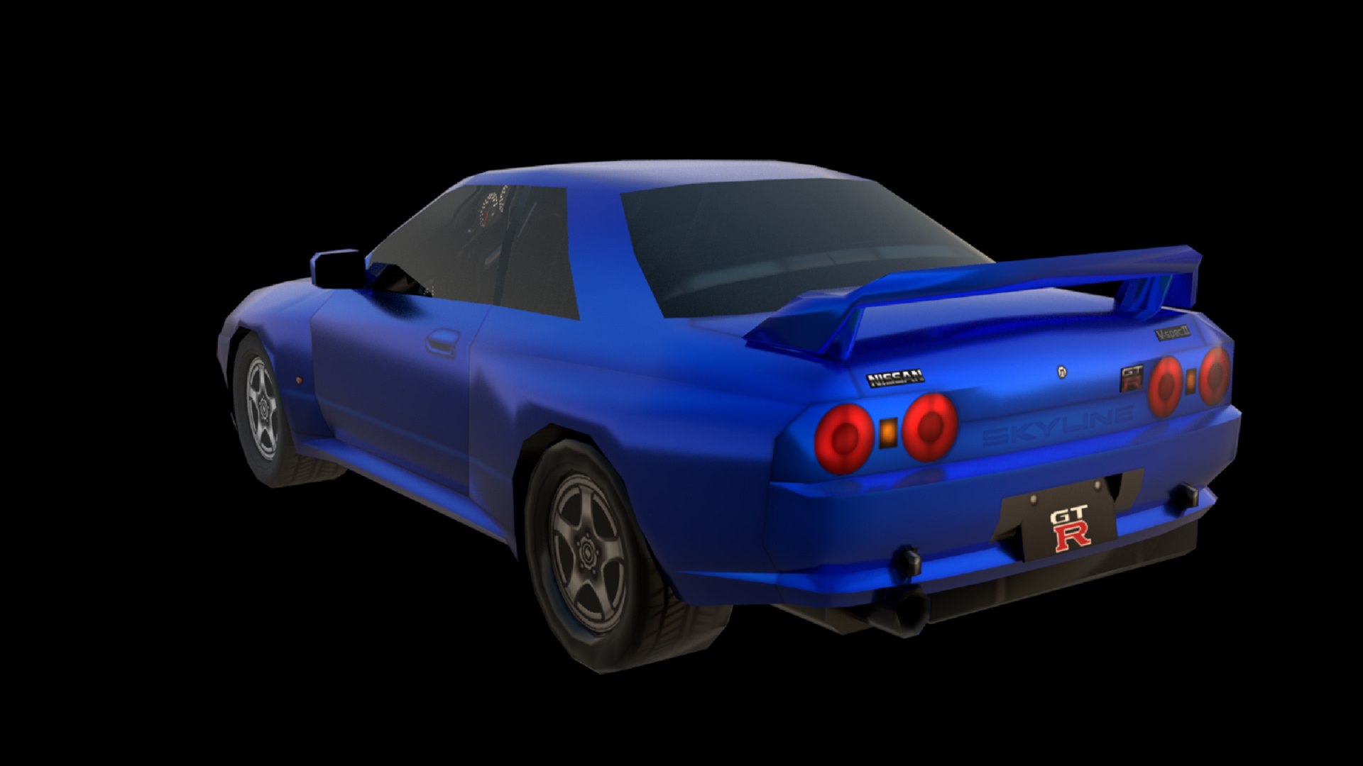 Low Poly Detailed Nissan GT R R32 3D Model Iconic Blue Japanese Sports ...