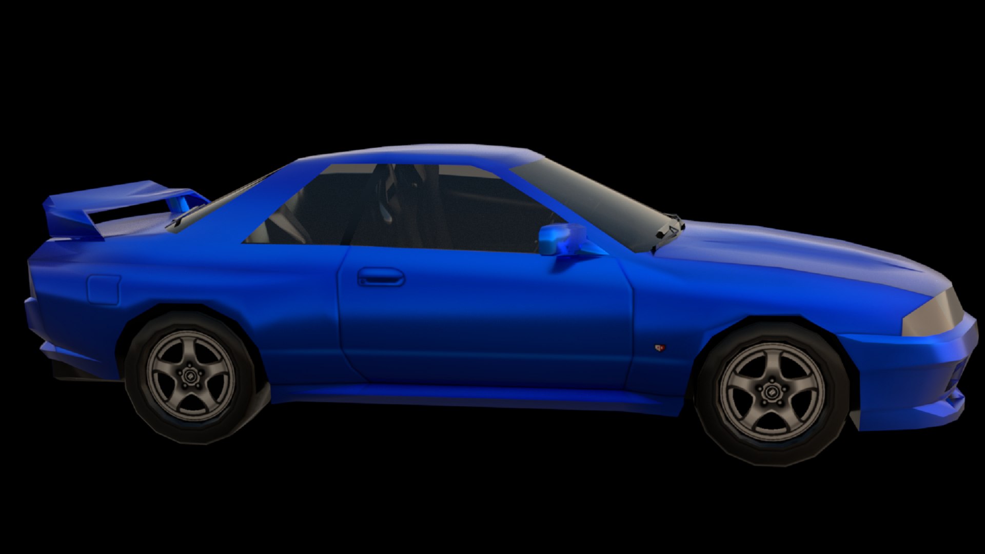 Low Poly Detailed Nissan GT R R32 3D Model Iconic Blue Japanese Sports ...