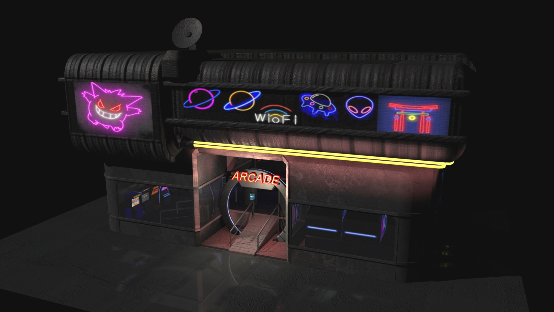3D Cyber Arcade - TurboSquid 2422482