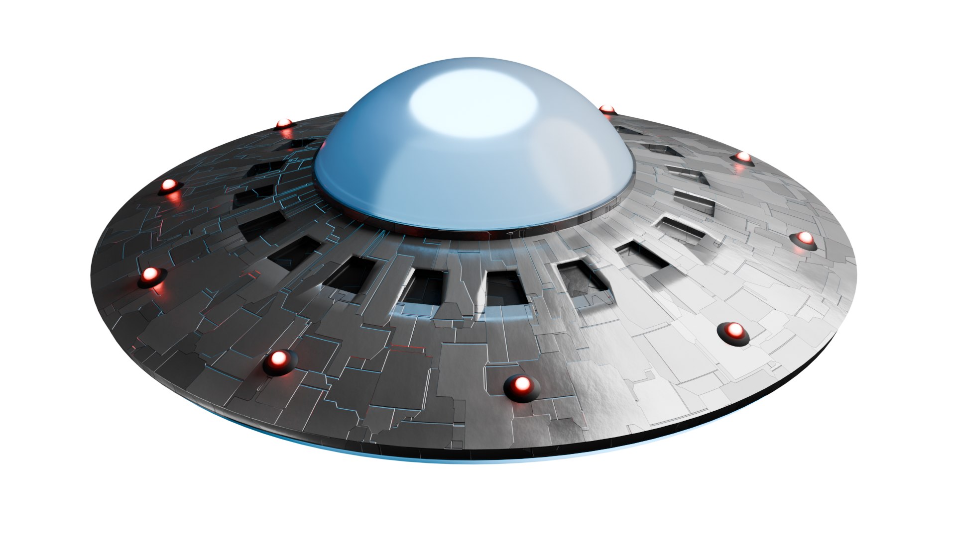 UFO Alien Spaceship 3D Model - TurboSquid 2370090