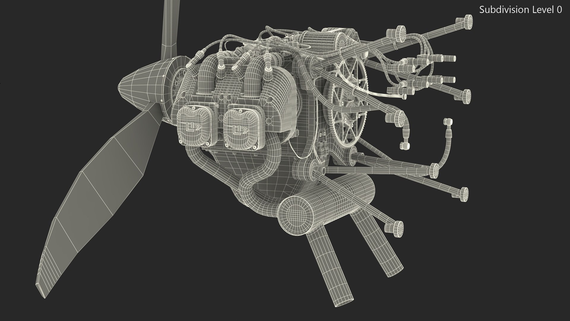 3D Model Aircraft Engine With Propeller - TurboSquid 2270547