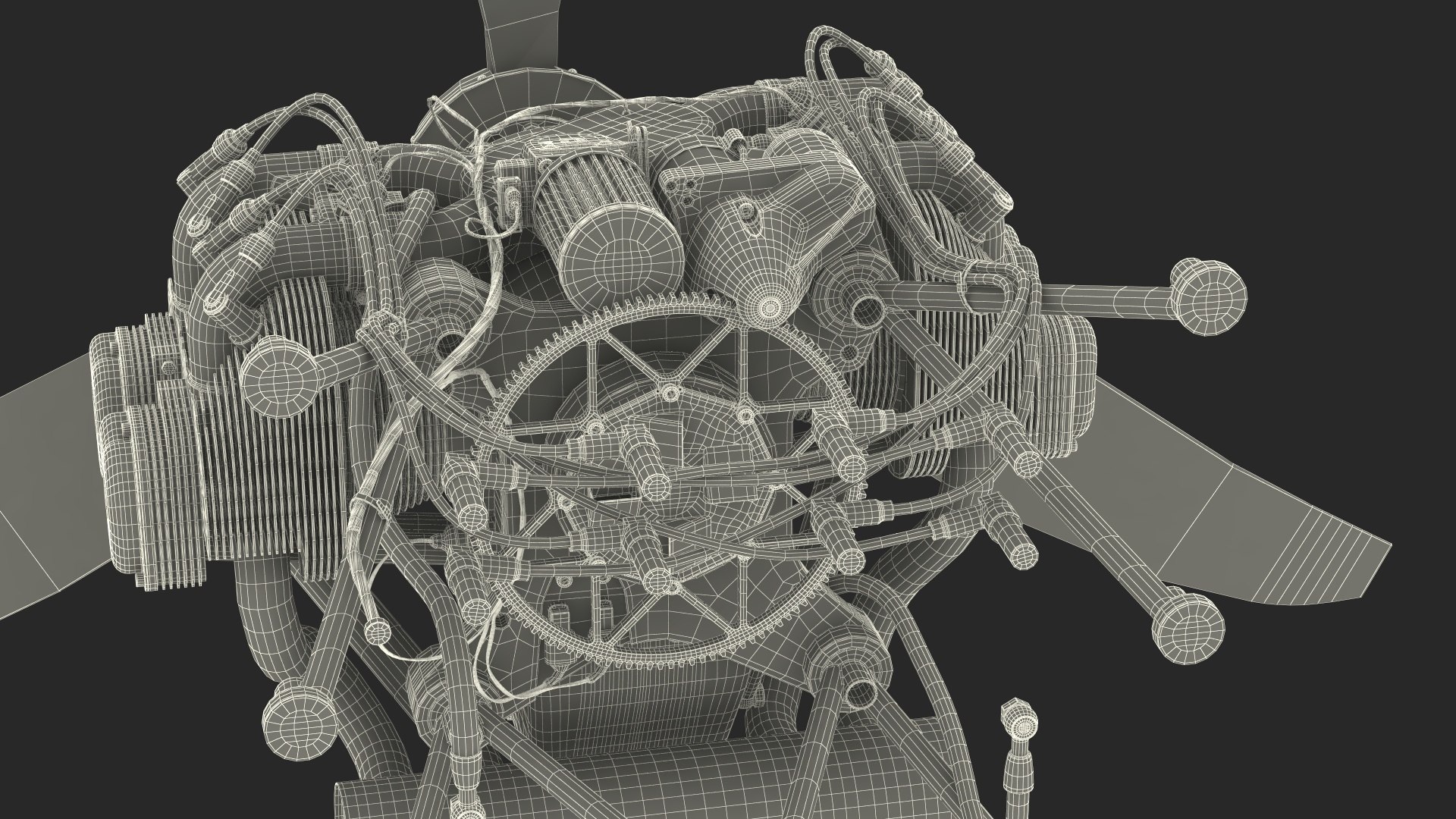 3D Model Aircraft Engine With Propeller - TurboSquid 2270547