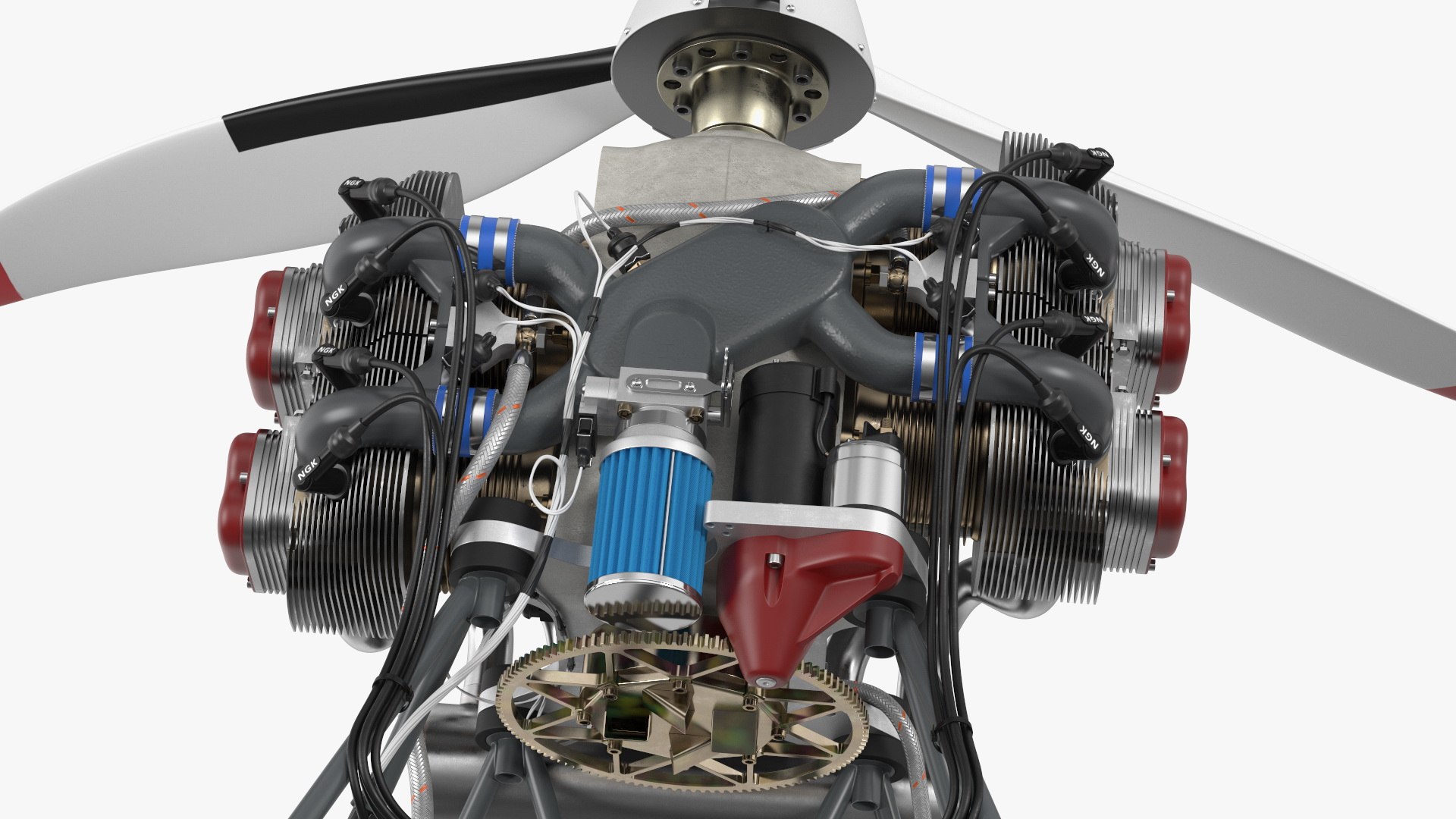 3D Model Aircraft Engine With Propeller - TurboSquid 2270547