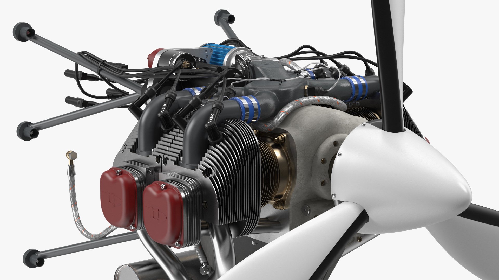 3D Model Aircraft Engine With Propeller - TurboSquid 2270547