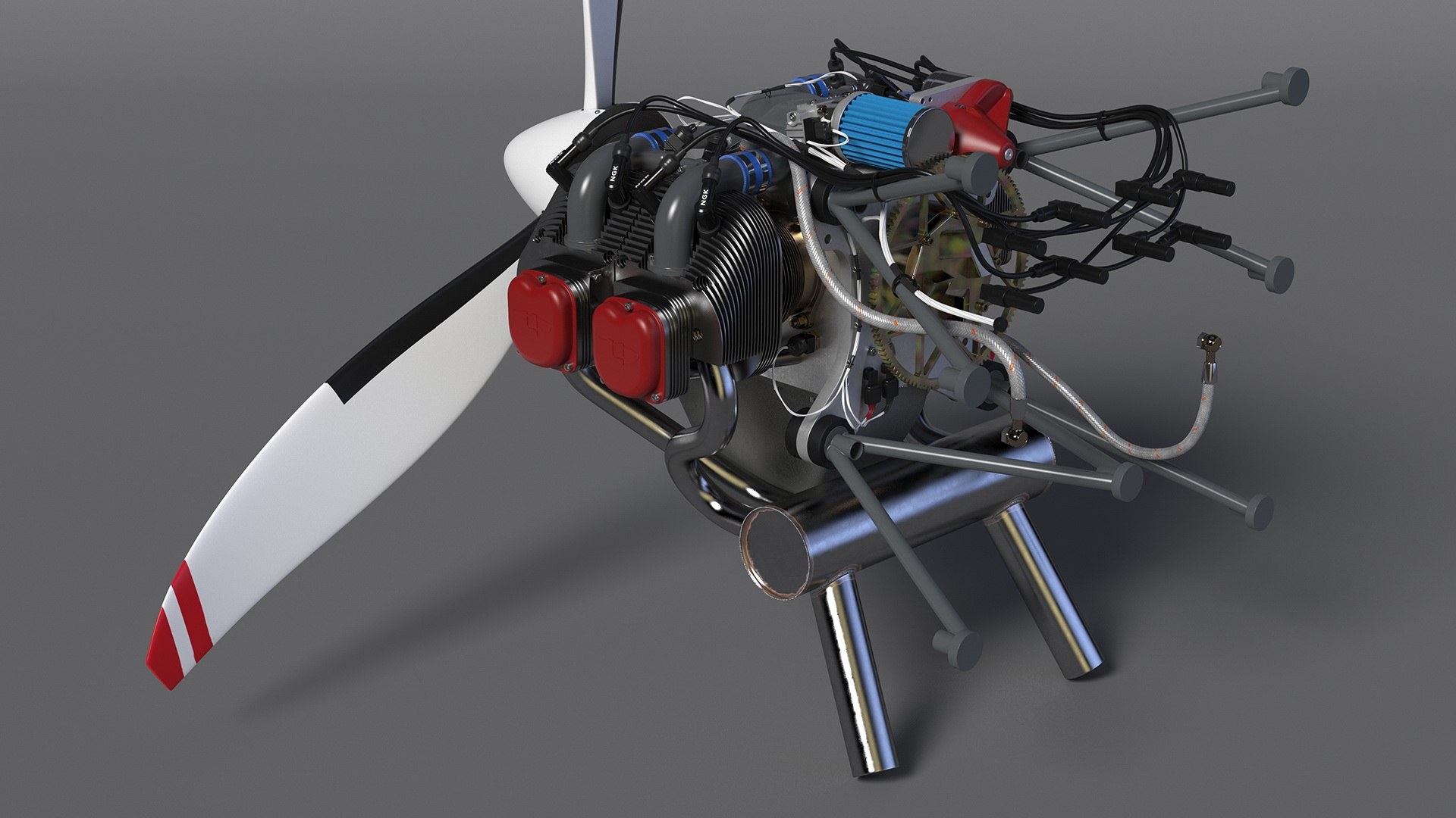 3D Model Aircraft Engine With Propeller - TurboSquid 2270547