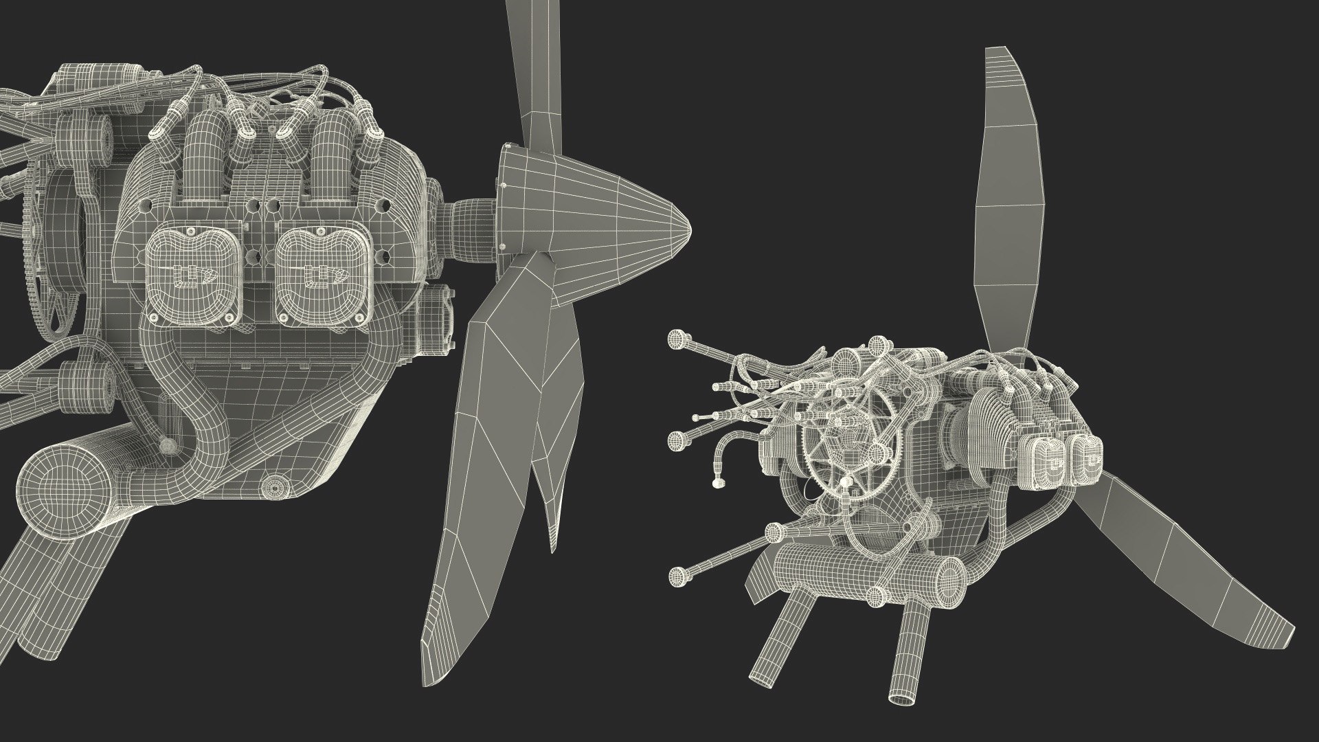 3D Model Aircraft Engine With Propeller - TurboSquid 2270547