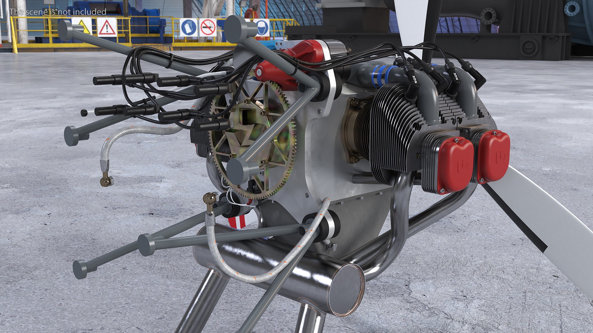 3D Model Aircraft Engine With Propeller - TurboSquid 2270547