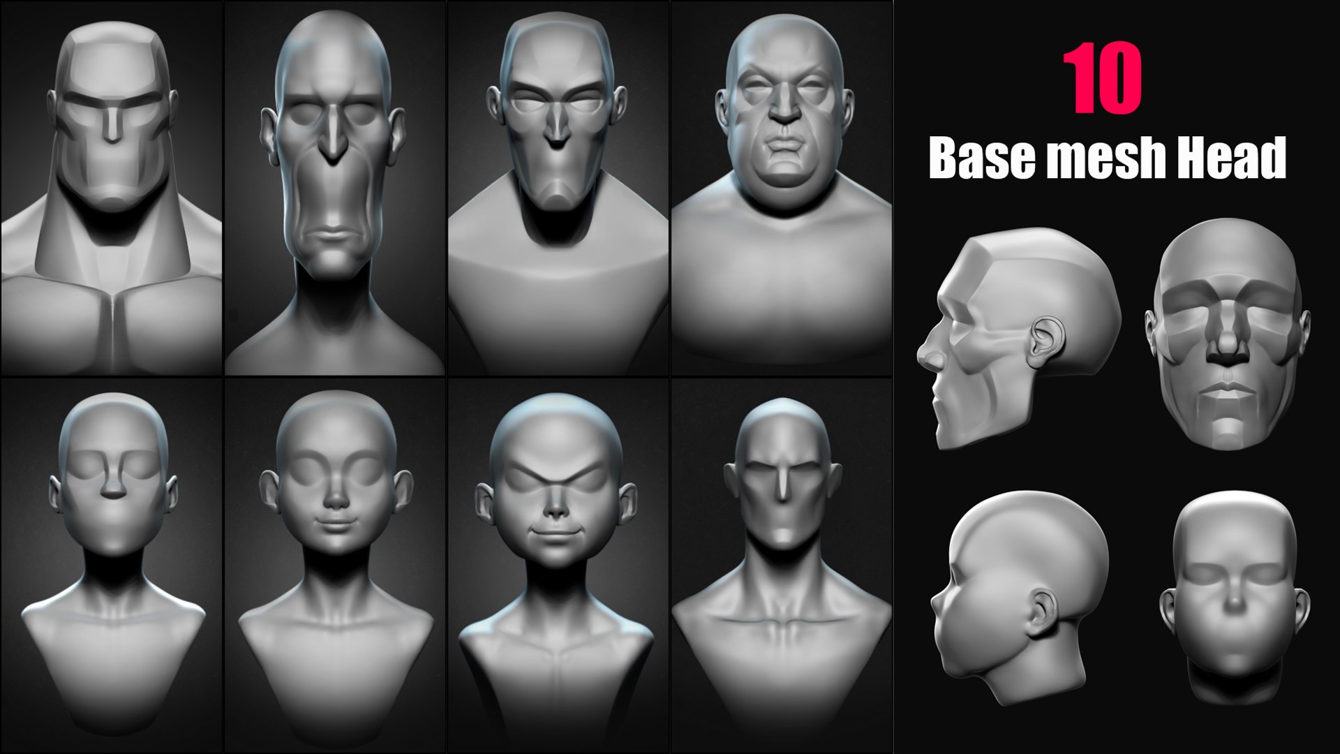 3D 10 Blockout Head - TurboSquid 2048415