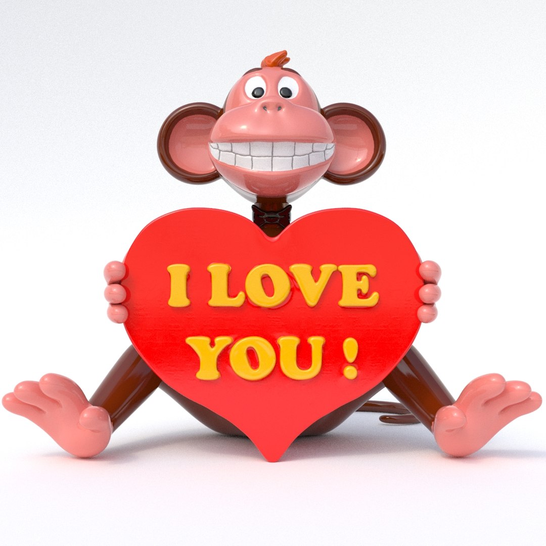 3d Model Of Monkey Love