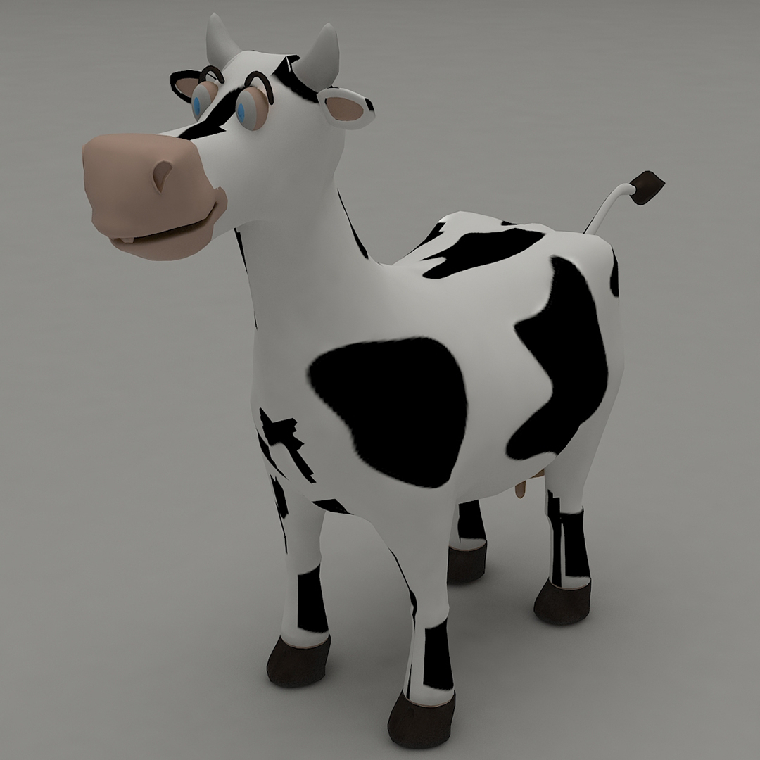 Cartoon Toon Cow Animal 3D Model - TurboSquid 1630328