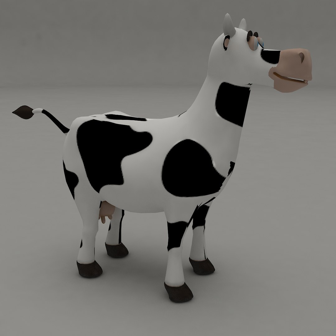 Cartoon Toon Cow Animal 3D Model - TurboSquid 1630328