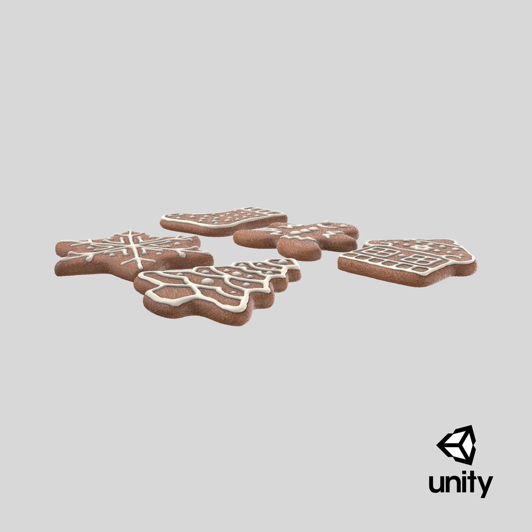 3D Model X5 Gingerbread Cookies PBR Christmas Collection - TurboSquid ...