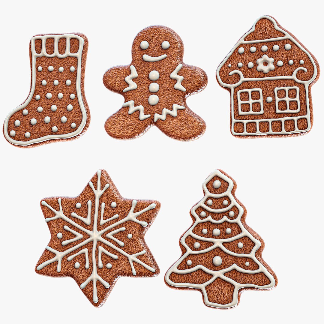 3D Model X5 Gingerbread Cookies PBR Christmas Collection - TurboSquid ...
