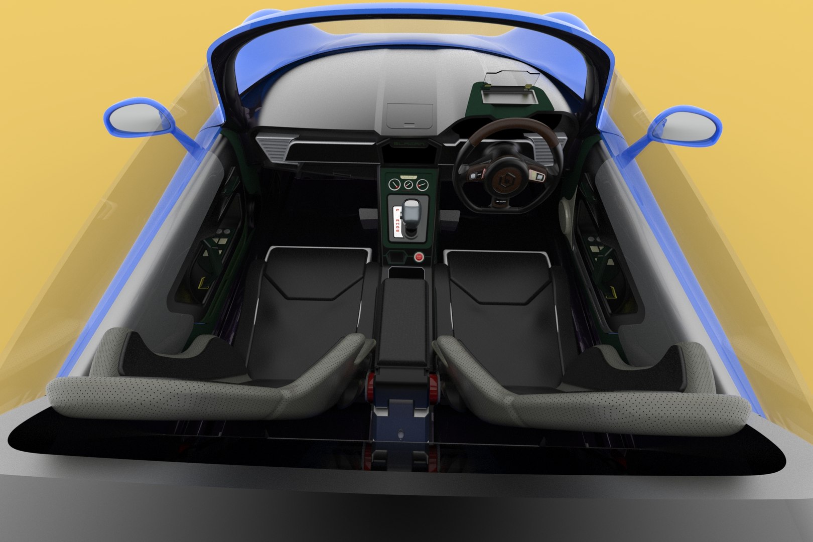 3D GENERIC ELECTRIC SPORT CAR INTERIOR SEDAN COUPE EV CONVERTIBLE ...