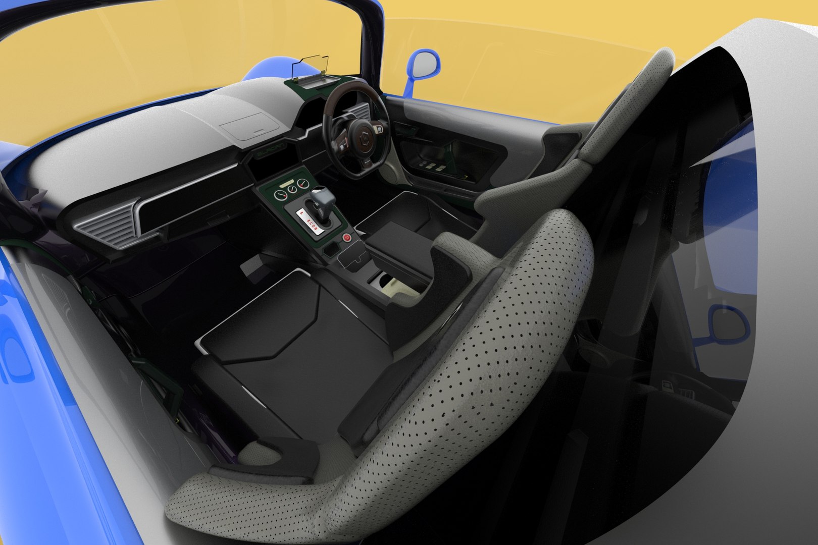 3D GENERIC ELECTRIC SPORT CAR INTERIOR SEDAN COUPE EV CONVERTIBLE ...