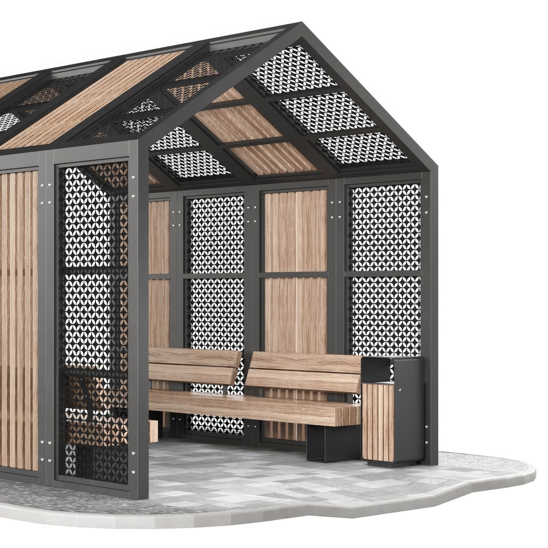 Set Of Pergolas And Gazebos With Benches 3D Model 3D Model - TurboSquid ...
