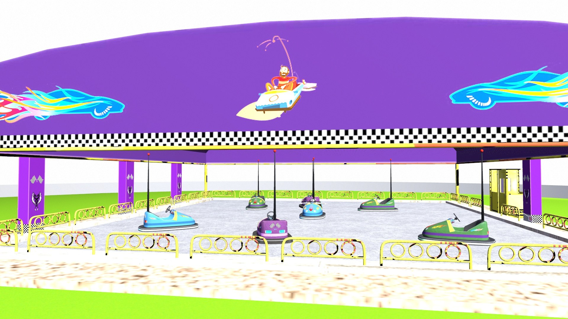 Bumper Car Game Model - TurboSquid 2358472