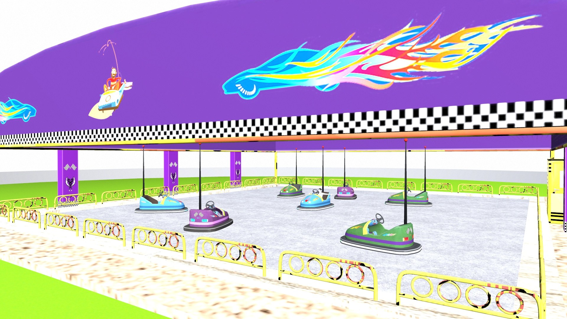 Bumper Car Game Model - TurboSquid 2358472