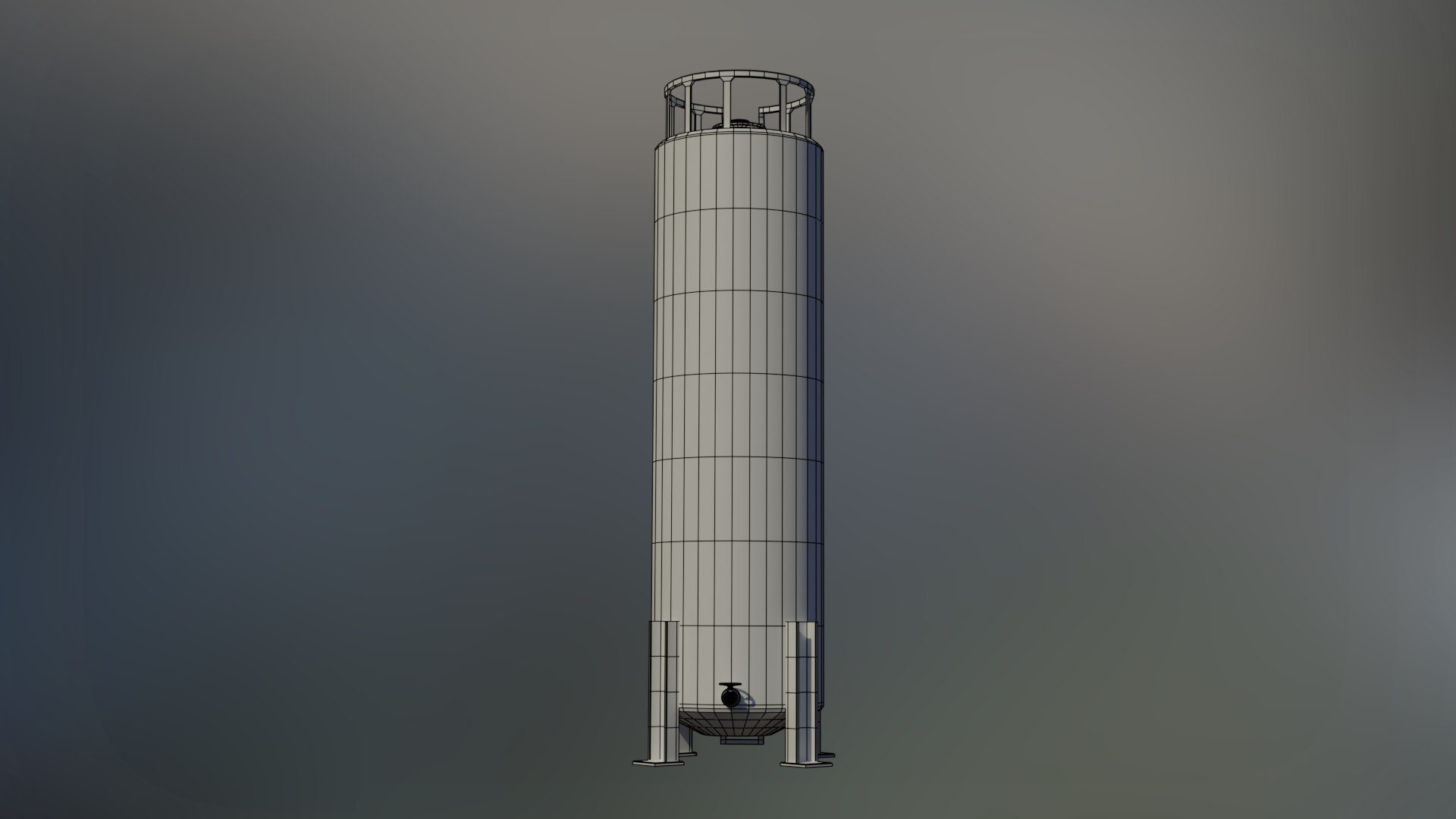 3D Industrial Vertical Storage Tank - Blue - TurboSquid 1807226