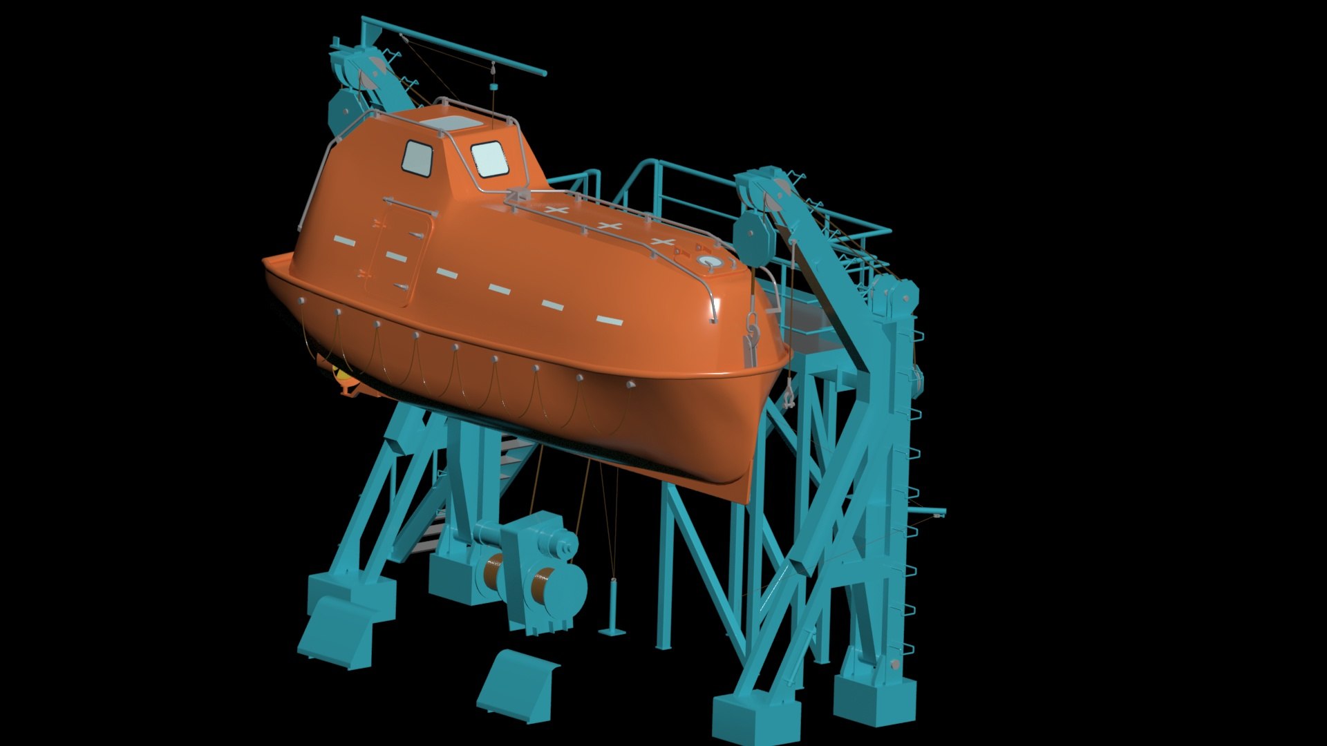 3D Lifeboat SB - TurboSquid 2340370