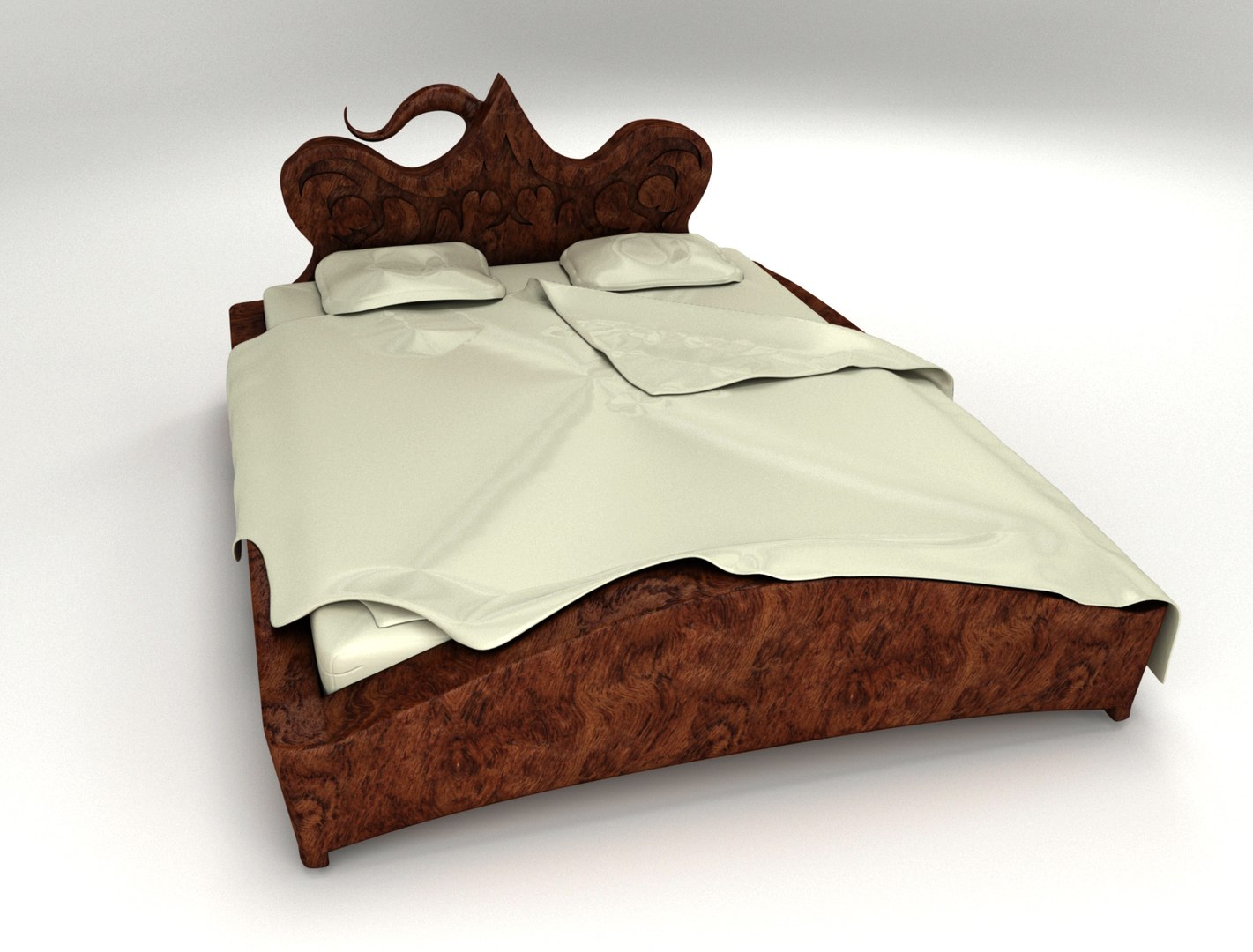 3d Model Bed Design Wood
