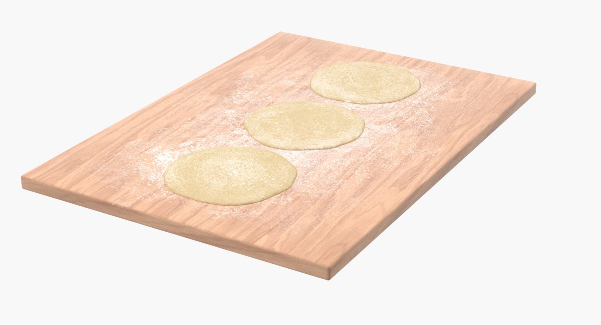3D Model Crust Pizza Dough Wooden Board - TurboSquid 1375393