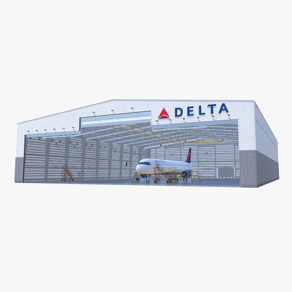 modelo 3d Delta Airlines Maintenance Hangar with A321Neo - TurboSquid ...