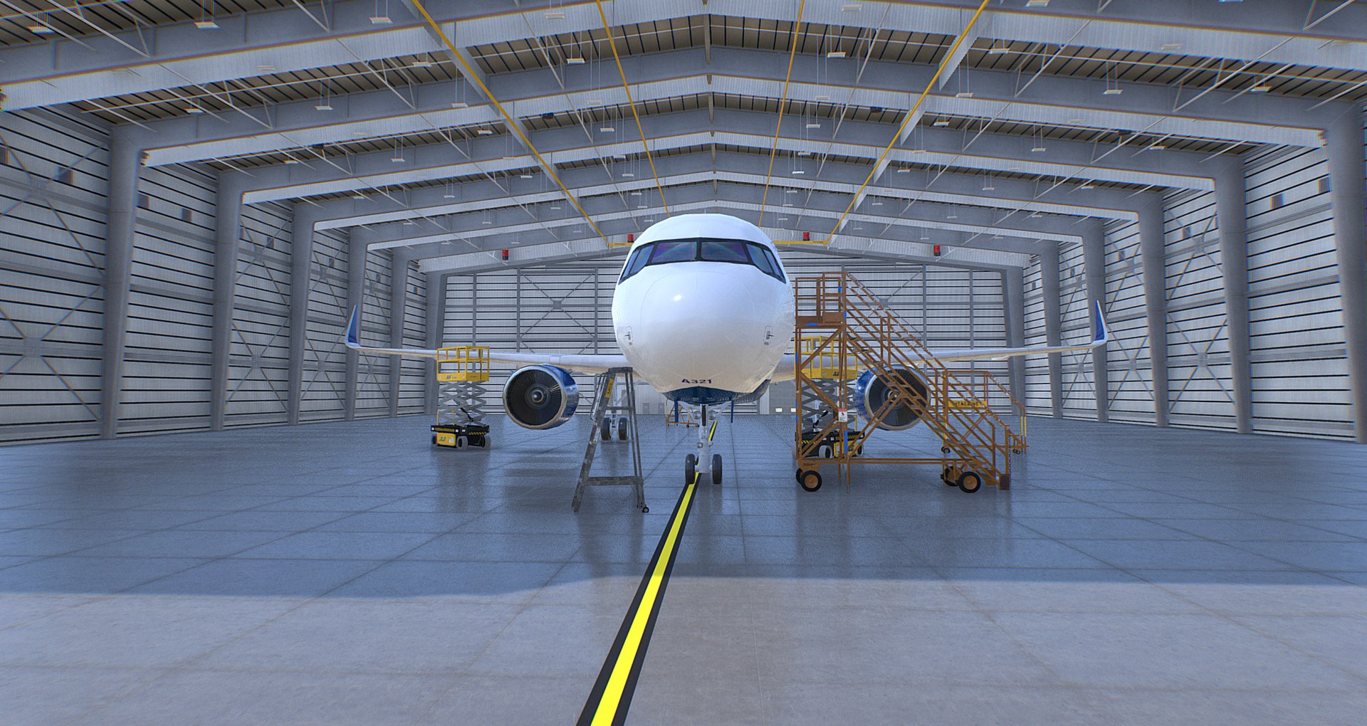 3D Delta Airlines Maintenance Hangar With A321Neo Model - TurboSquid ...