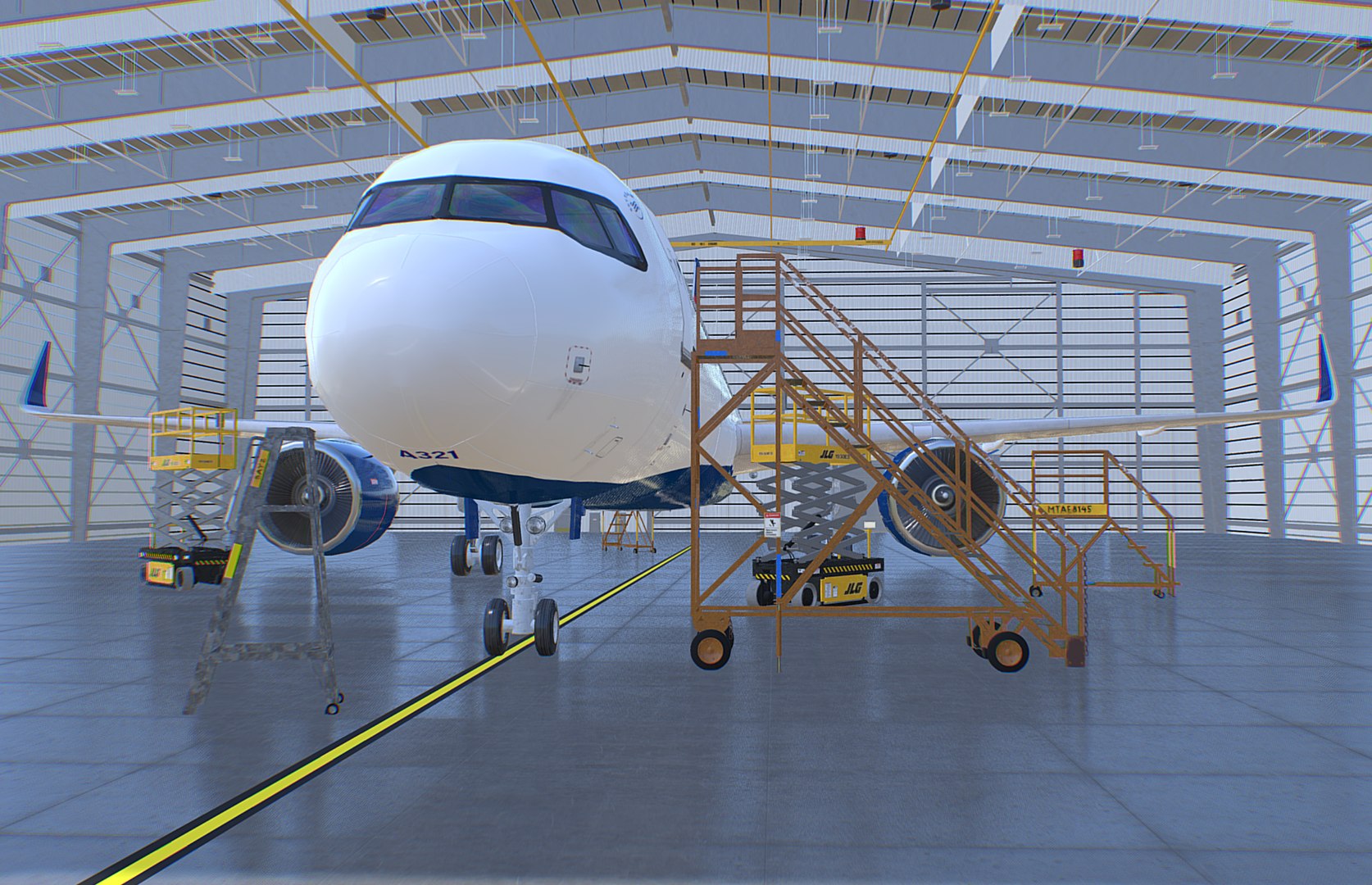 3D Delta Airlines Maintenance Hangar with A321Neo model - TurboSquid ...