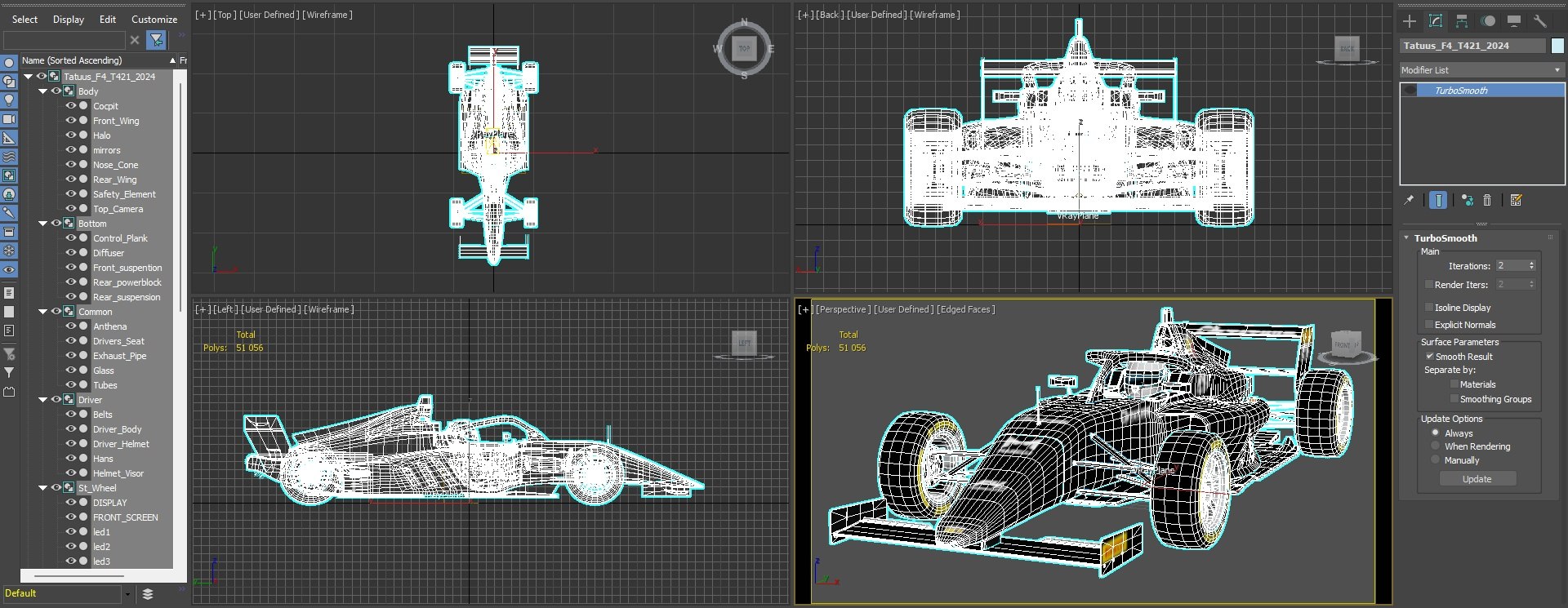 Formula 4 Tatuus F4 T 421 Gen2 2024 Carbon Race Car 3d Model