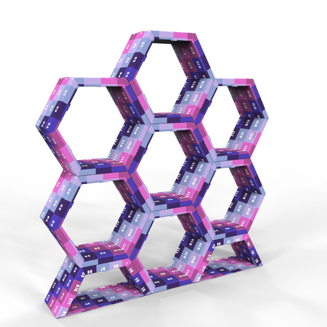 3D Model Hexagonal Point Of Sale Cardboard Display Stand - TurboSquid ...