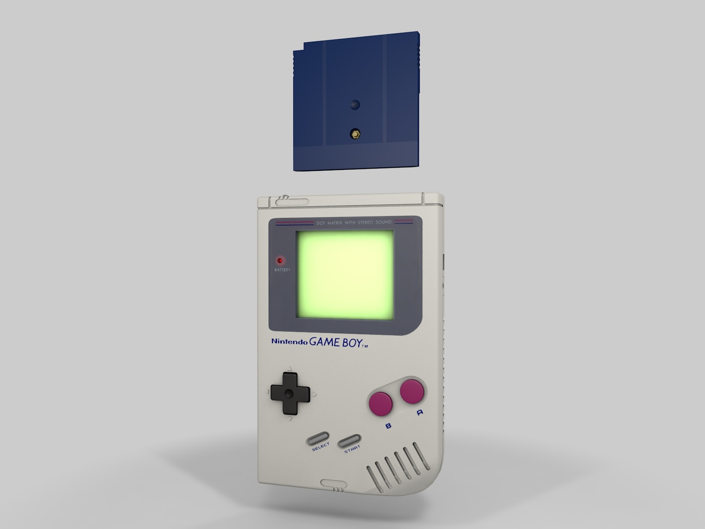 3d Nintendo Gameboy Model
