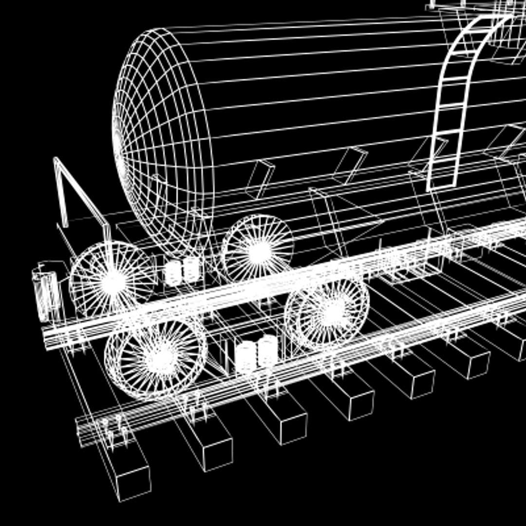 3d Model Train Tanker Car Track