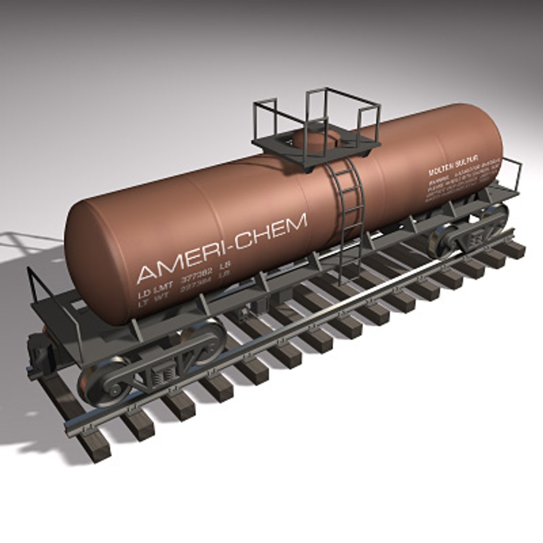 3d Model Train Tanker Car Track