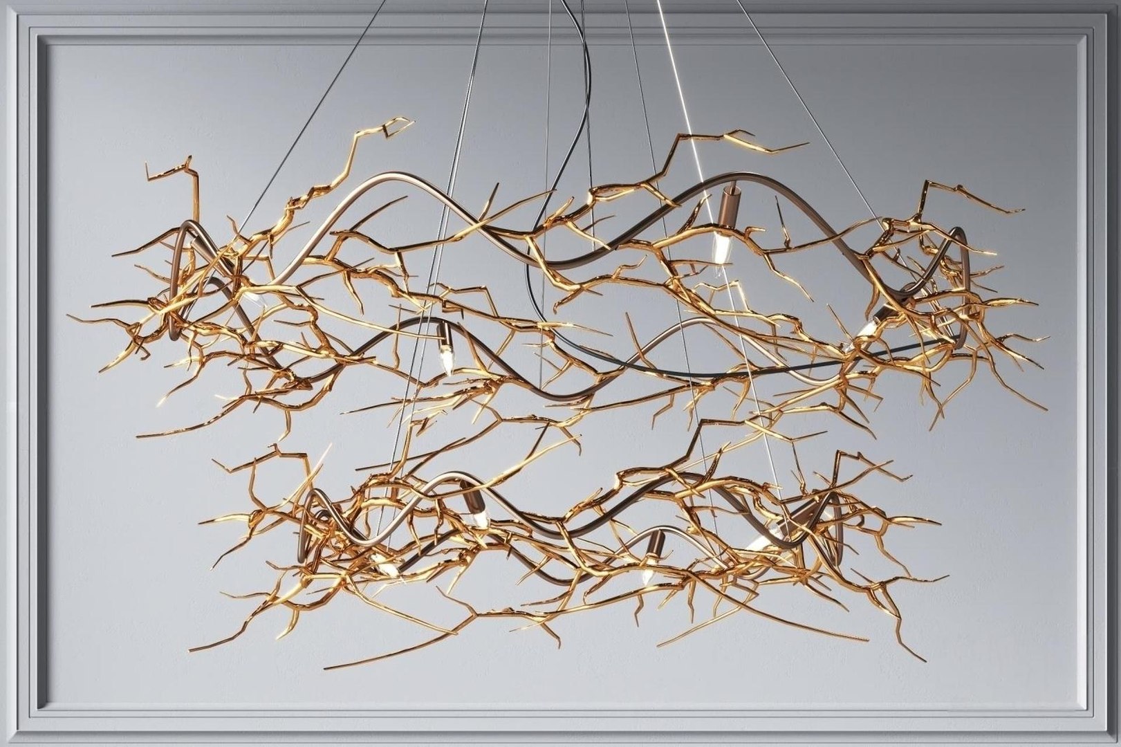 3D model Modern metal branch chandelier model - TurboSquid 2062417