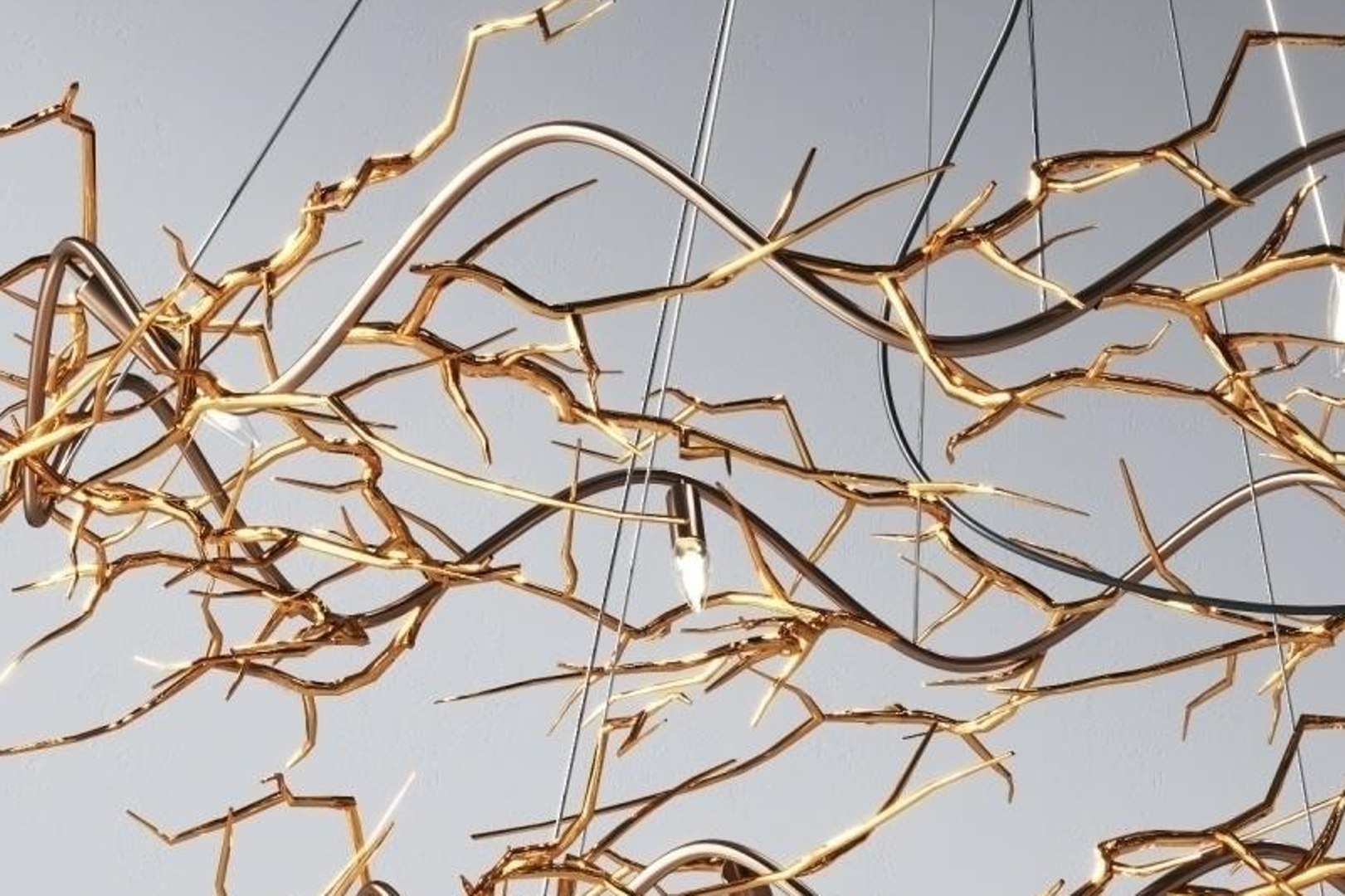 3D model Modern metal branch chandelier model - TurboSquid 2062417