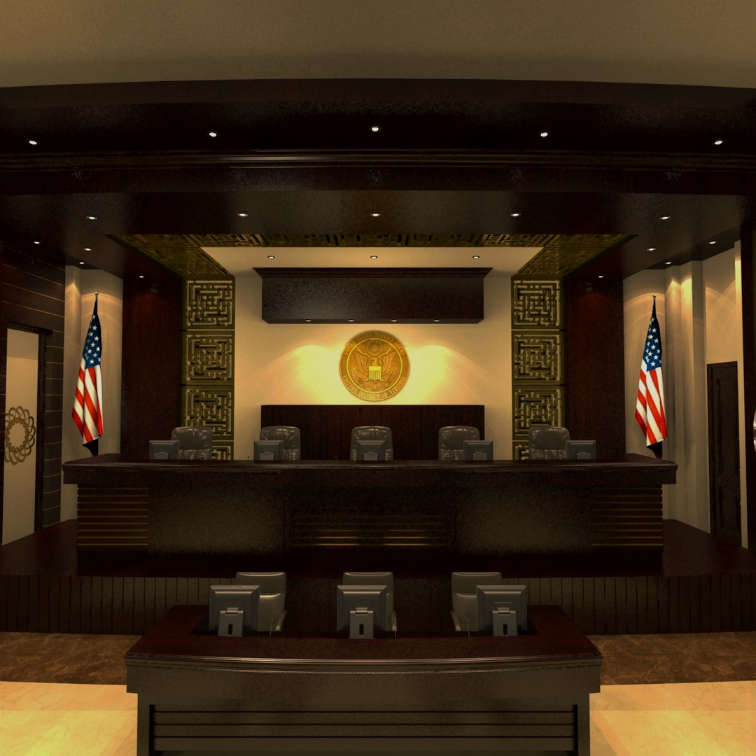 3d Courtroom Scene Interior
