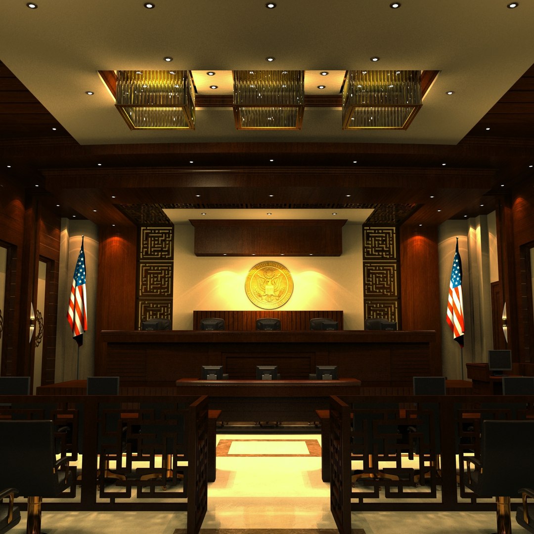 3d Courtroom Scene Interior
