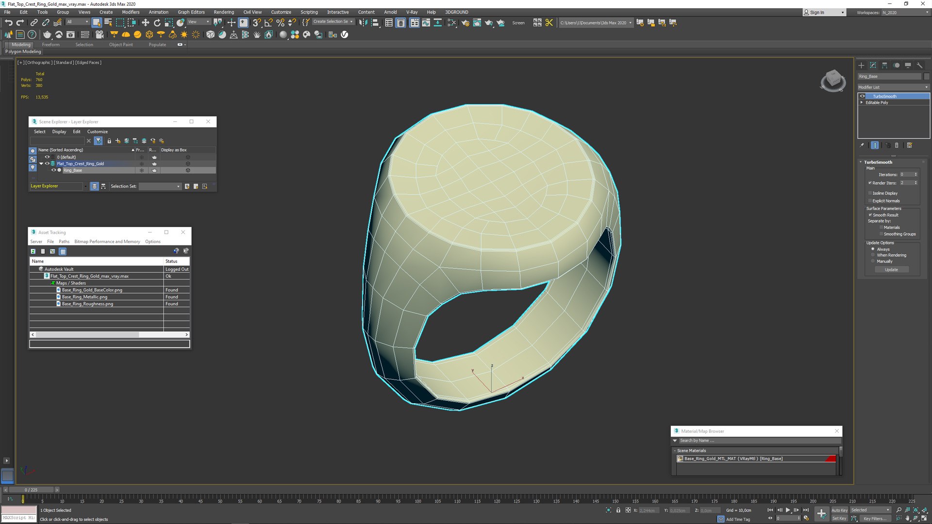 3D Flat Top Crest Ring Gold - TurboSquid 2428687