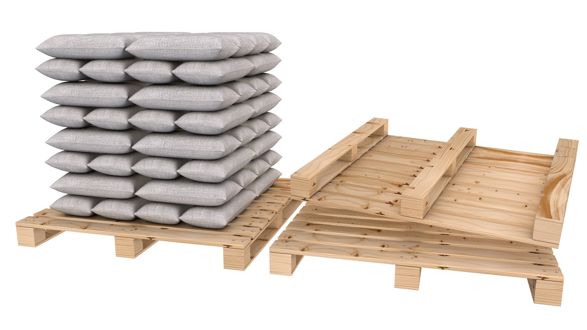 Pallet With Salt Bags 3D Model - TurboSquid 1760287